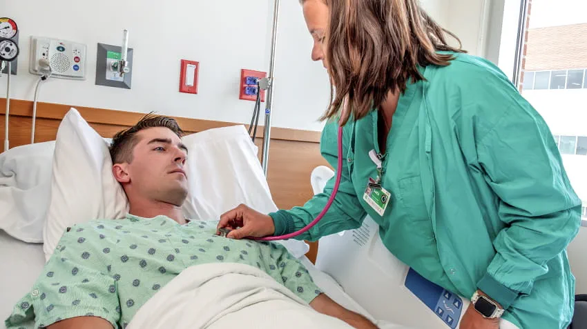 nurse helping person