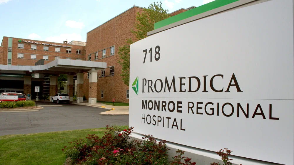 Exterior view of ProMedica Monroe regional hospital