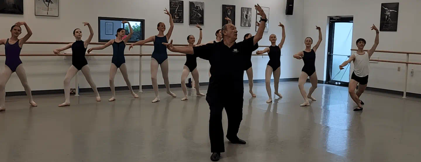 Nigel teaching ballet in the studio.